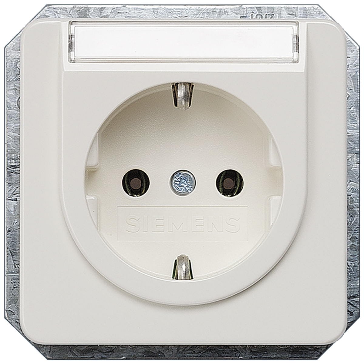 DELTA profil SCHUKO socket outlet with labeling field titanium white ...