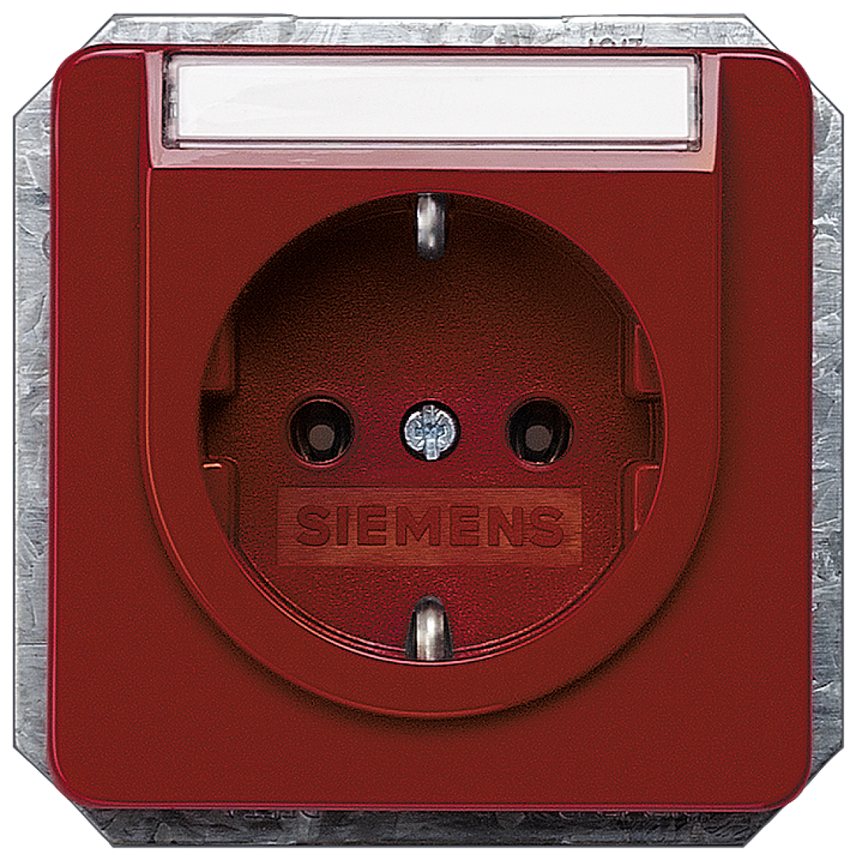 DELTA profil SCHUKO socket outlet with labeling field, red | Nortécnica