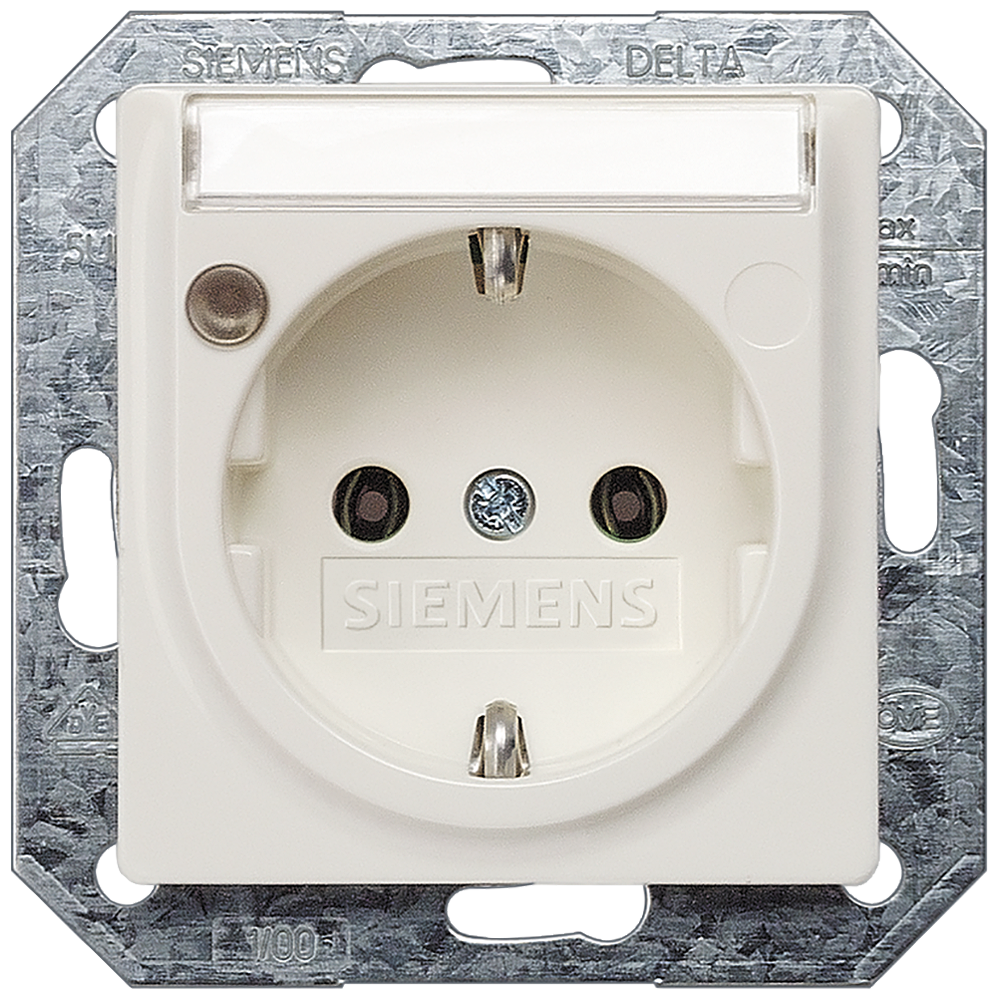 DELTA i-system socket outlet with labeling field and status indicator ...